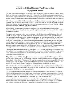 Fillable Online Tax Preparation Engagement Letter - Fill Out and Sign ...