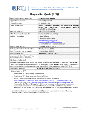 Fillable Online Request for Quote (RFQ) - The Executive Mansion Fax ...