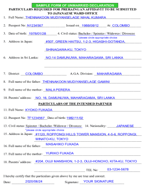 Fillable Online Affidavit of Competency to Marry Fax Email Print ...