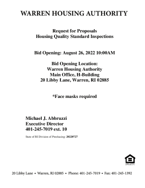 Fillable Online purchasing ri Warren Housing Authority, RI Waiting Lists and Information Fax ...