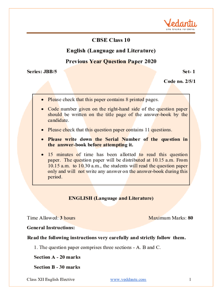Fillable Online CBSE Previous Year Question Papers with Solutions ...