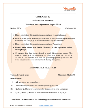 Fillable Online SAMPLE QUESTION PAPER CLASS XII INFORMATICS ... Fax Email Print - pdfFiller