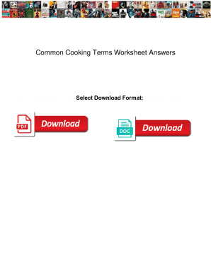 Fillable Online Common Cooking Terms Worksheet Answers. Common Cooking ...