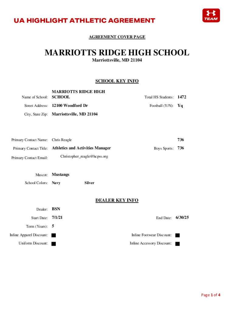 Fillable Online Marriotts Ridge High School Football Recruiting - NCSA ...