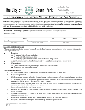 Fillable Online Chicken coop permit application - City of Kitchener Fax ...