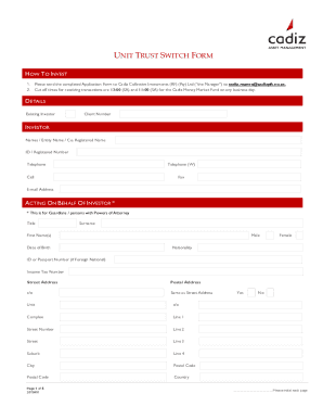 Fillable Online UNIT TRUST ADDITIONAL APPLICATION FORM Fax Email Print ...