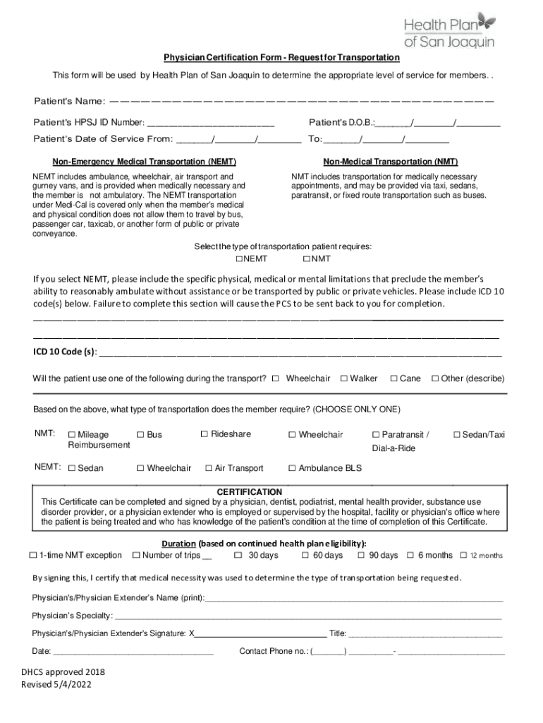 Fillable Online Physician Certification Form - Request for ...