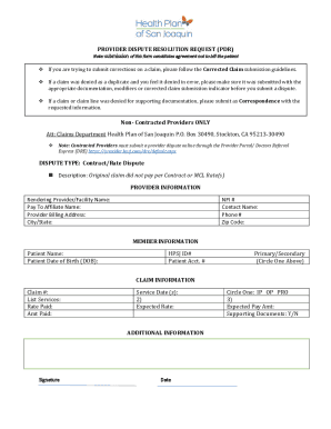 Fillable Online Claim issues and disputesBlue Shield of CA Provider Fax ...