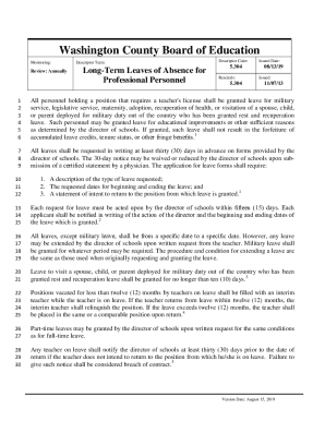 Fillable Online Long-Term Leaves of Absence for Fax Email Print - pdfFiller