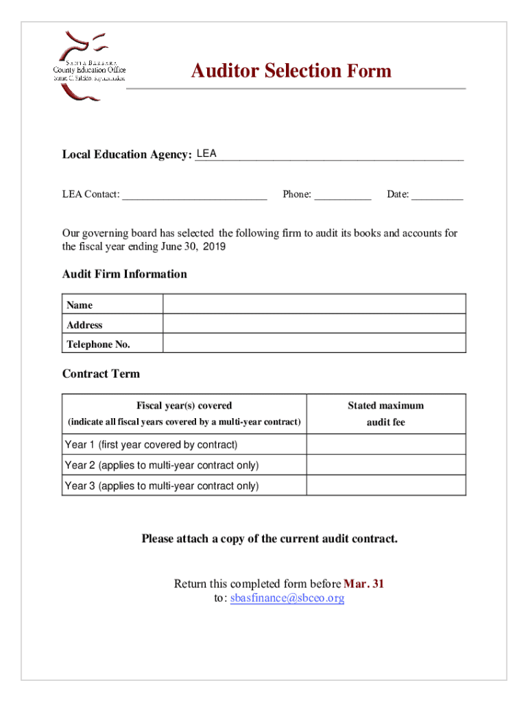 Fillable Online Auditor Selection Form.docx Fax Email Print - pdfFiller