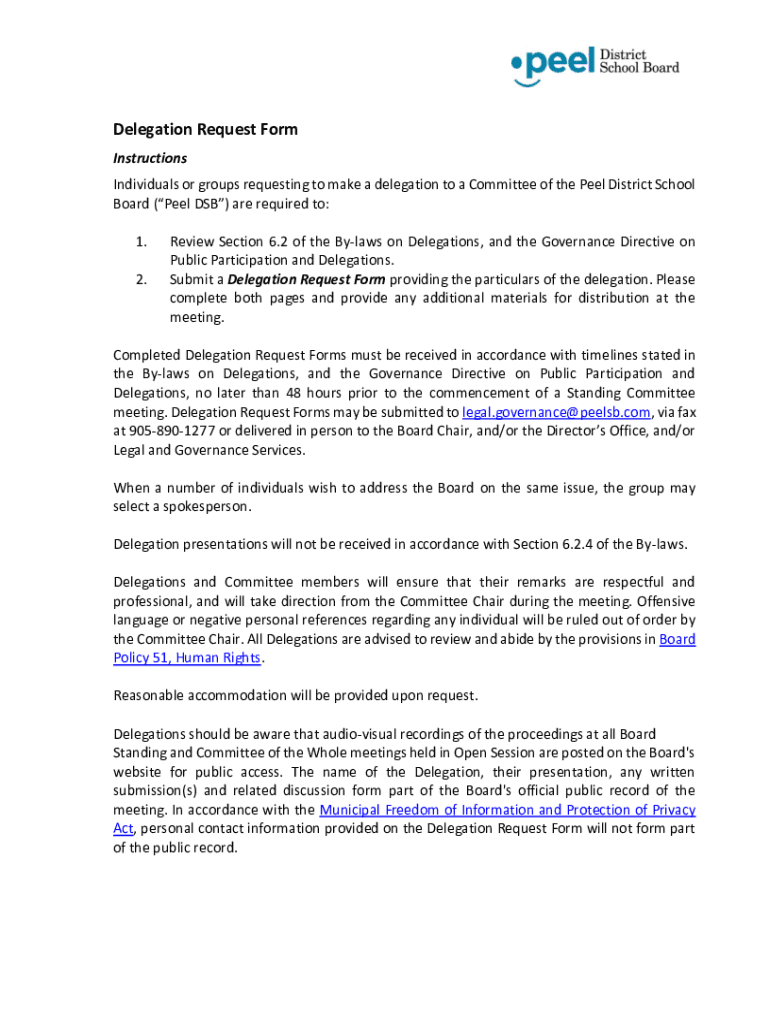Fillable Online Request to Delegate Registration Form Fax Email Print - pdfFiller
