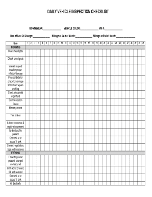 Fillable Online Daily Truck Inspection Form Pdf Fax Email Print - pdfFiller