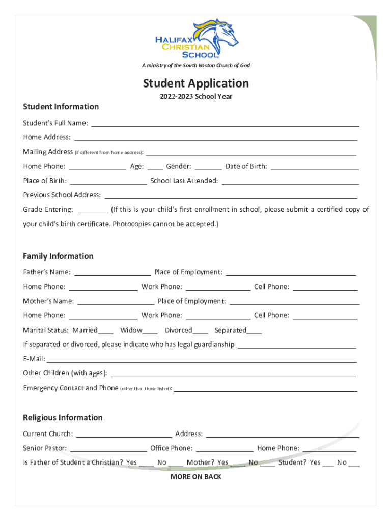 Fillable Online Bethel Baptist School - Application for Enrollment Fax Email Print - pdfFiller