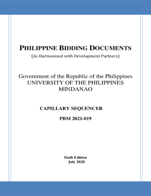 Fillable Online PHILIPPINE BIDDING DOCUMENTS - UP Mindanao - University of ... Fax Email Print ...