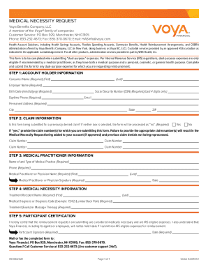 Fillable Online Medical Necessity Request - Voya Financial Fax Email ...