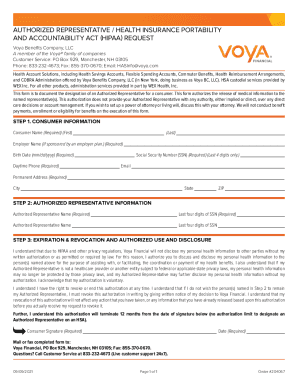 Fillable Online Authorized Representative / Health Insurance ...