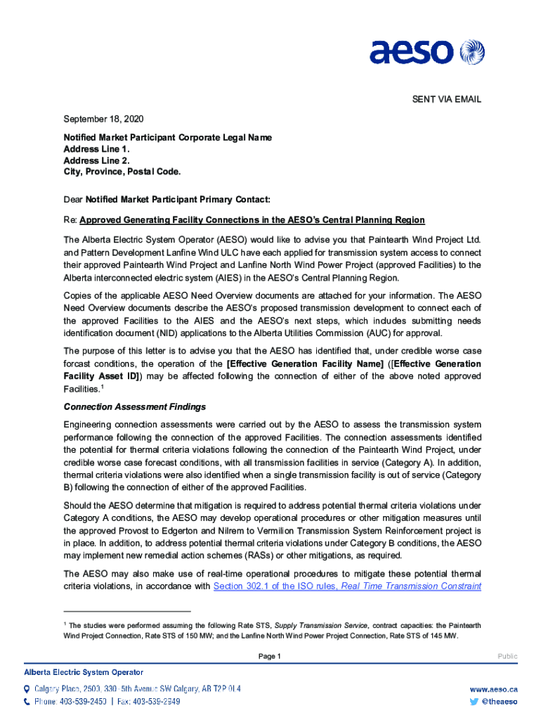 Fillable Online Approved Generating Facility Connections in the AESO's ... Fax Email Print ...