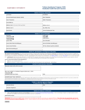 Fillable Online Tuition Assistance Program (TAP) - University Tax ...