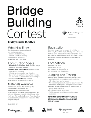Fillable Online Bridge building competition held at MSSU for local ...