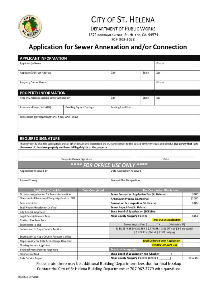 Fillable Online Forms, Permits, and Applications - City of St Helena ...