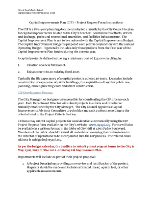 Fillable Online Capital Improvement Plan Project Request Form Fax Email ...