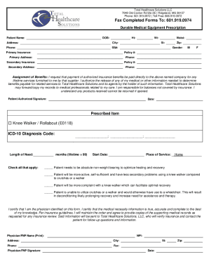 Fillable Online Fax Completed Forms To: 601.919.0974 Knee Walker / Rollabout ... Fax Email Print ...