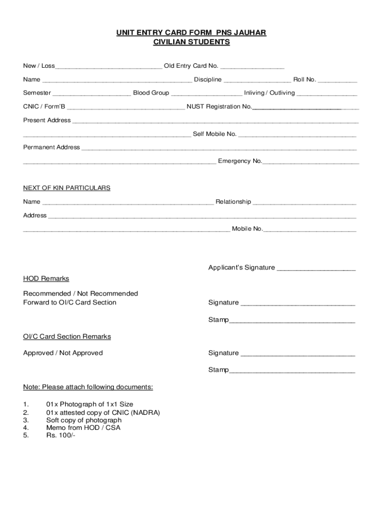 Fillable Online Civilian Students Personal Record Form Fax Email Print ...