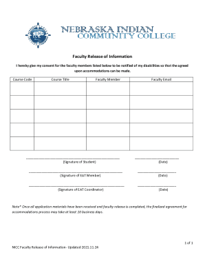 Fillable Online I hereby give my consent for the faculty members listed ...