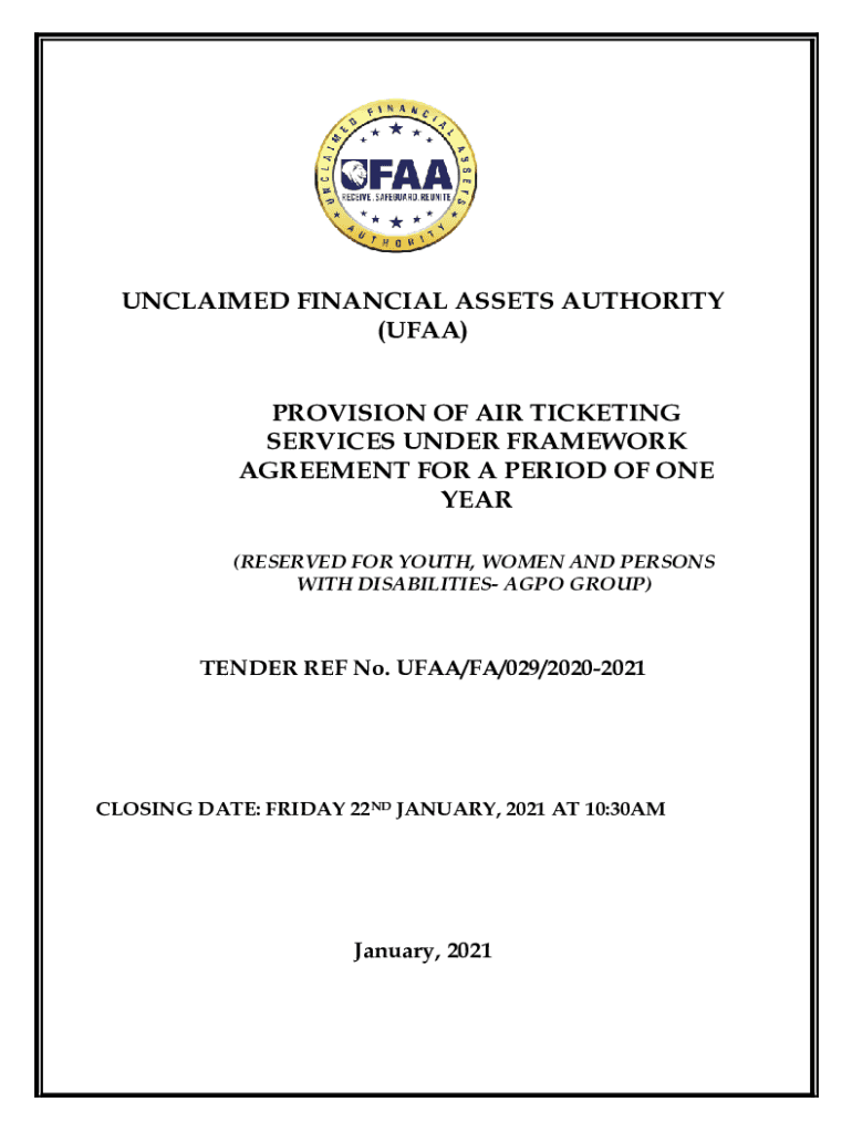 Fillable Online unclaimed financial assets authority (ufaa) provision ...