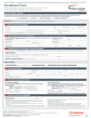 Fillable Online Request IDELVION information Fax Email Print - pdfFiller