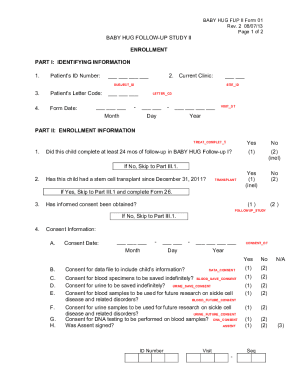 Fillable Online BABY HUG FUP II Form 25 Rev. 1 05/01/12 Page 1 of 6 Fax ...