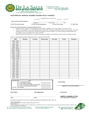 Fillable Online OVCA FORM 102A: INDIVIDUAL ACADEMIC TEACHING ... Fax ...