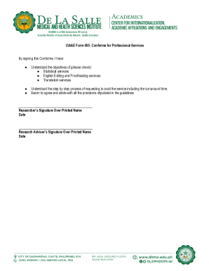 Fillable Online CIAAE Form 005- Conforme for Professional Services.docx ...