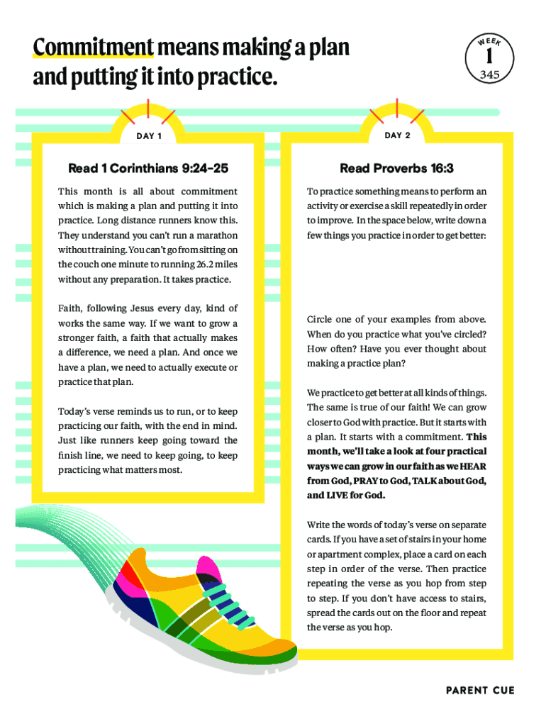 Fillable Online Commitment means making a plan and putting it into ...