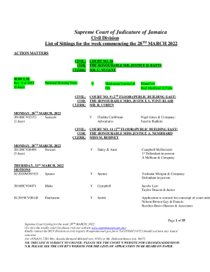 Fillable Online Civil List (1).pdf - Supreme Court of Judicature of ...