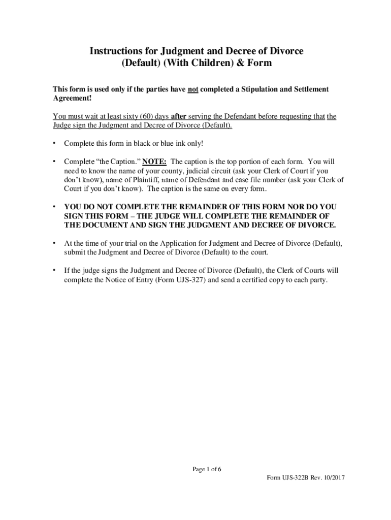 Fillable Online Instructions for Affidavit of Default, Application for ...