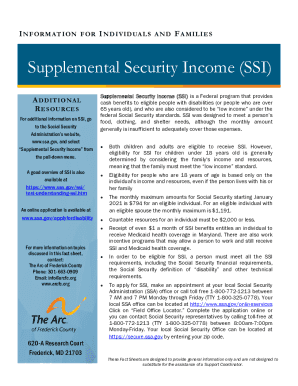 Fillable Online Supplemental Security Income, Part 1: What is SSI ...