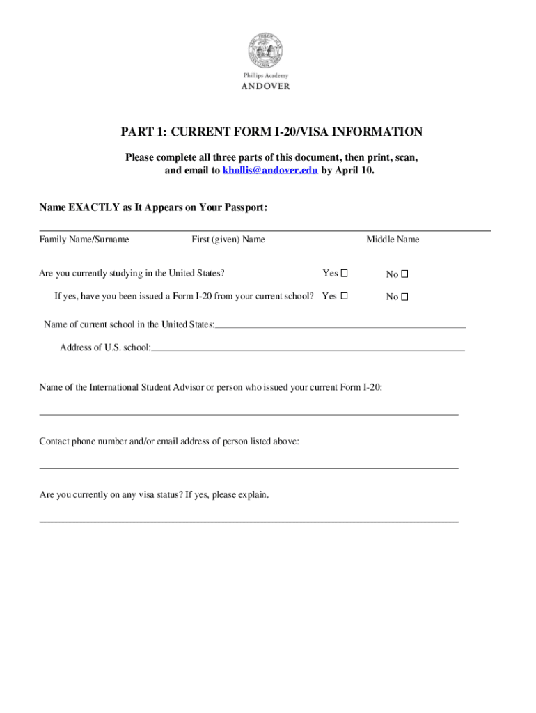 Fillable Online IMMIGRATION DOCUMENT (F-1 VISA: FORM I-20 ... Fax Email ...