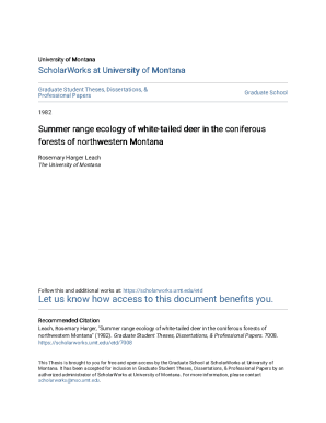 Fillable Online scholarworks umt Summer range ecology of white-tailed deer in the coniferous ...