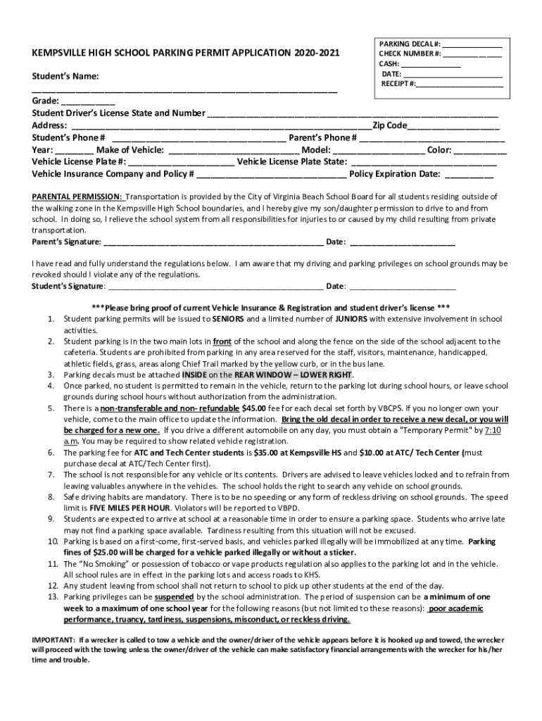 Fillable Online Parking Permits :: VBgov.com - City of Virginia Beach Fax Email Print - pdfFiller