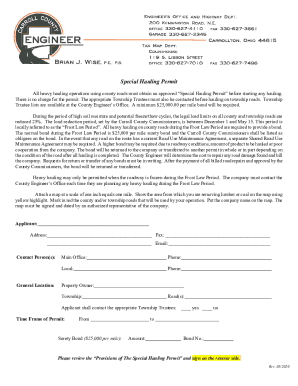 Fillable Online Special Hauling Permit Fax Email Print - pdfFiller