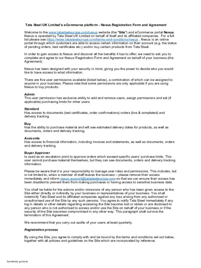 Fillable Online Nexus Registration Form and Agreement - Mar22 - LIVE.docx Fax Email Print ...