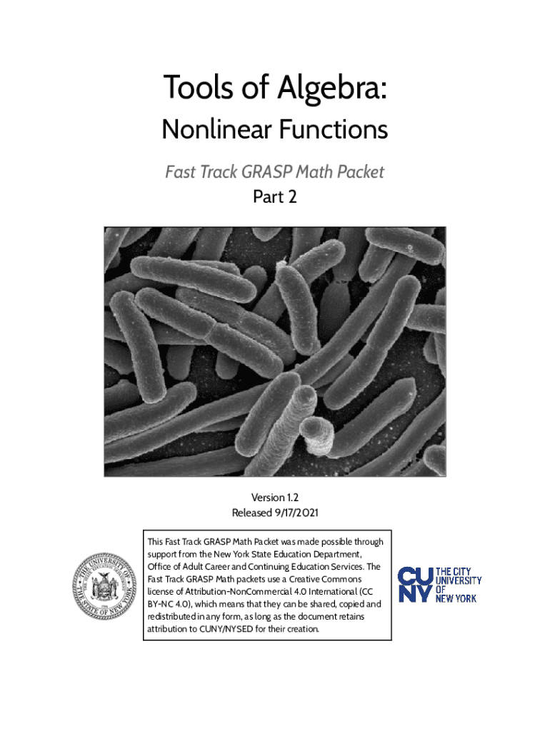 Fillable Online Tools of Algebra: Nonlinear Functions, Part 2 (working ...