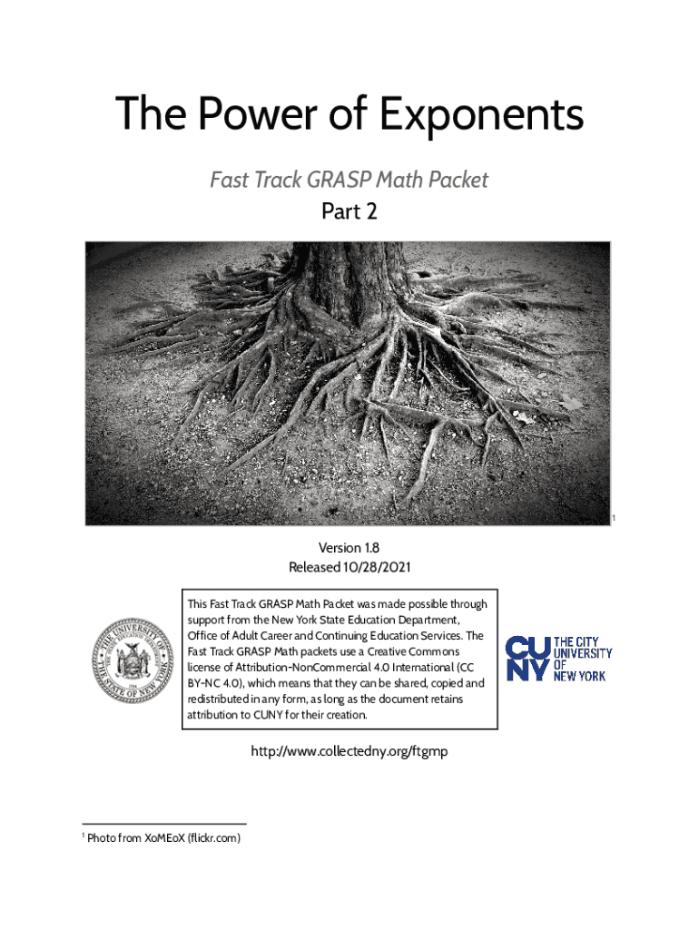 Fillable Online The Power of Exponents - Fast Track GRASP Math Packet ...