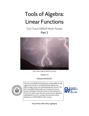 Fillable Online Tools of Algebra: Linear FunctionsCollectEdNY Fax Email ...
