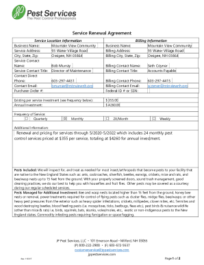 Fillable Online Service Renewal Agreement Fax Email Print - pdfFiller