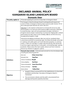 Fillable Online New feral pig policy - Kangaroo Island - Landscape SA Fax Email Print - pdfFiller