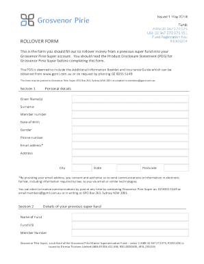 Fillable Online ROLLOVER FORM Fax Email Print - pdfFiller