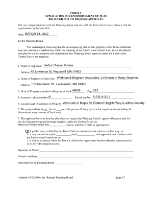 Fillable Online 28 FORM A APPLICATION FOR ENDORSEMENT OF PLAN ... Fax ...