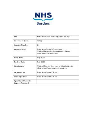 Fillable Online Zero Tolerance Hand Hygiene Policy Fax Email Print ...